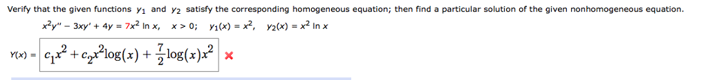 Solved Verify that the given functions yi and y2 satisfy the | Chegg.com