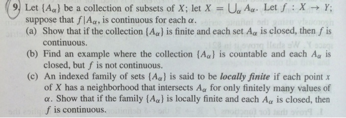 Solved 9 Let (Aa) be a collection of subsets of X; let X Ua | Chegg.com
