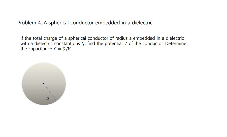 Solved Problem 4: A spherical conductor embedded in a | Chegg.com
