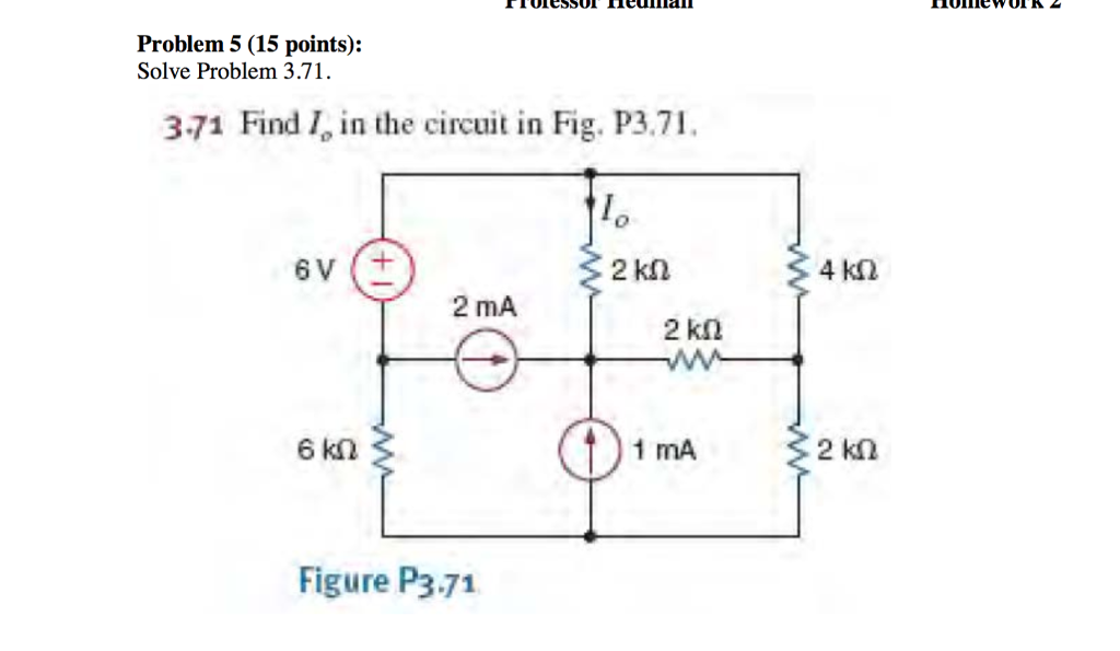 Solved Find I_o in the circuit in Fig. P3.71. | Chegg.com