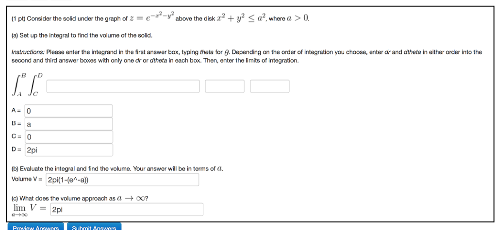 Solved Consider the solid under the graph of z = e^-x^2 - | Chegg.com