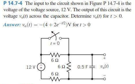 Solved P 14.7-4 The input to the circuit shown in Figure P | Chegg.com