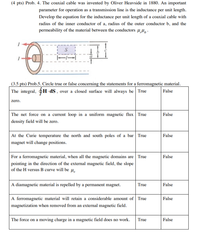 Solved (4 pts) Prob. 4. The coaxial cable was invented by | Chegg.com Solved (4 pts) Prob. 4. The coaxial cable was invented by | Chegg.com
