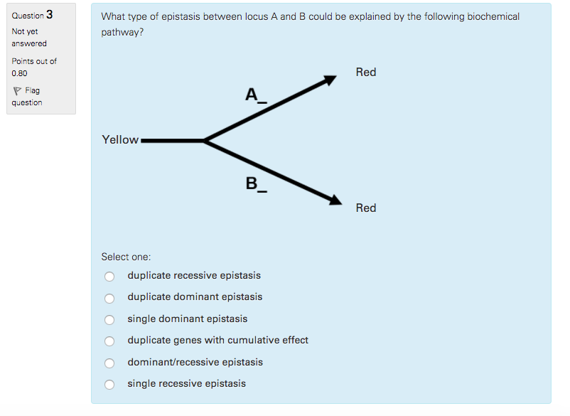 Solved What type of epistasis between locus A and B could be | Chegg.com
