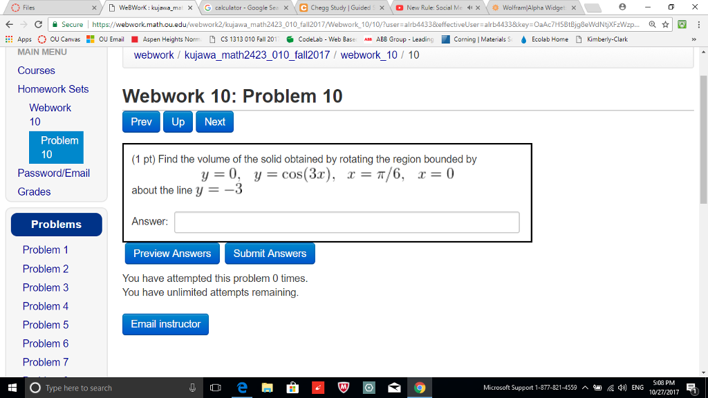 Calculus Archive | October 27, 2017 | Chegg.com