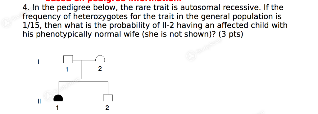 Solved In the pedigree below, the rare trait is autosomal | Chegg.com