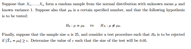 Solved Suppose that X1 .... Xn form a random sample from the | Chegg.com