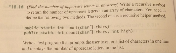 Solved Write a recursive method to return the number of | Chegg.com