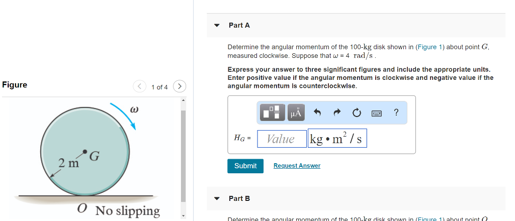 Solved Part A Determine the angular momentum of the 100-kg | Chegg.com