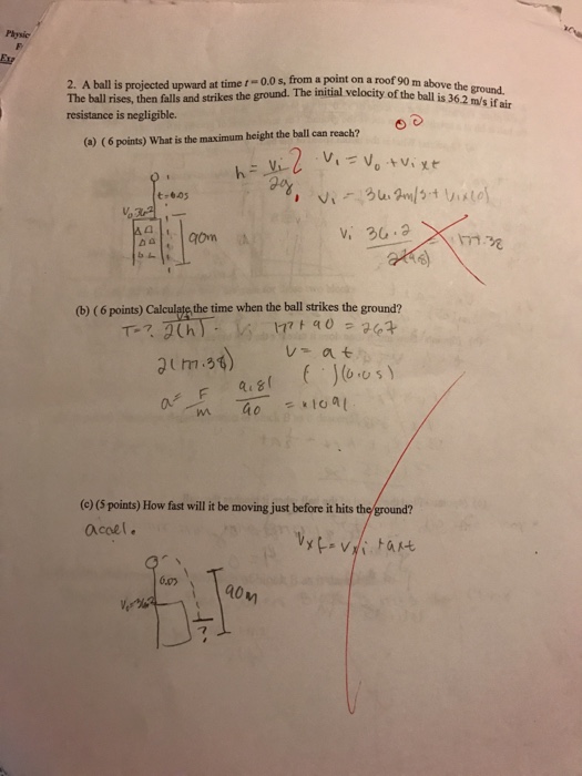 Solved A ball is projected upward at time t = 0.0 s. from a | Chegg.com