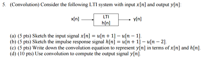 Solved (Convolution) Consider the following LTI system with | Chegg.com