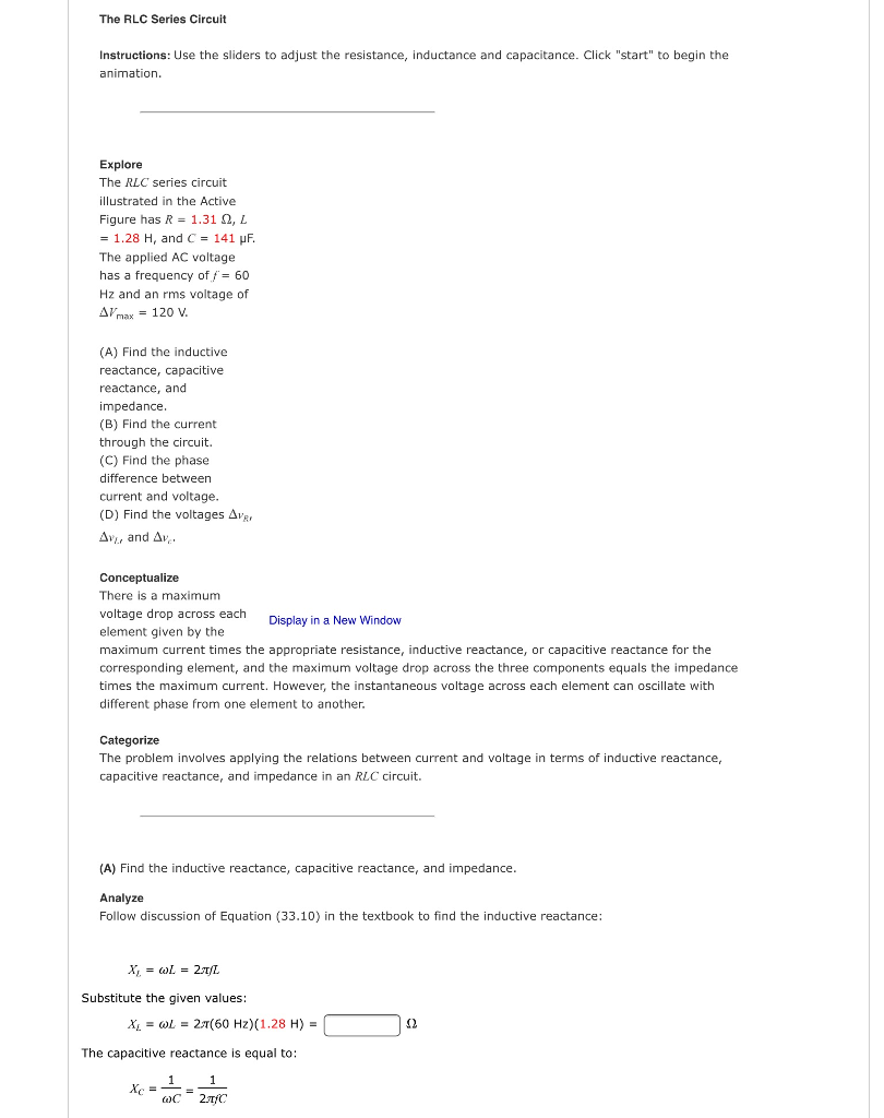 Solved Rlc Series Circuit A Find The Inductive