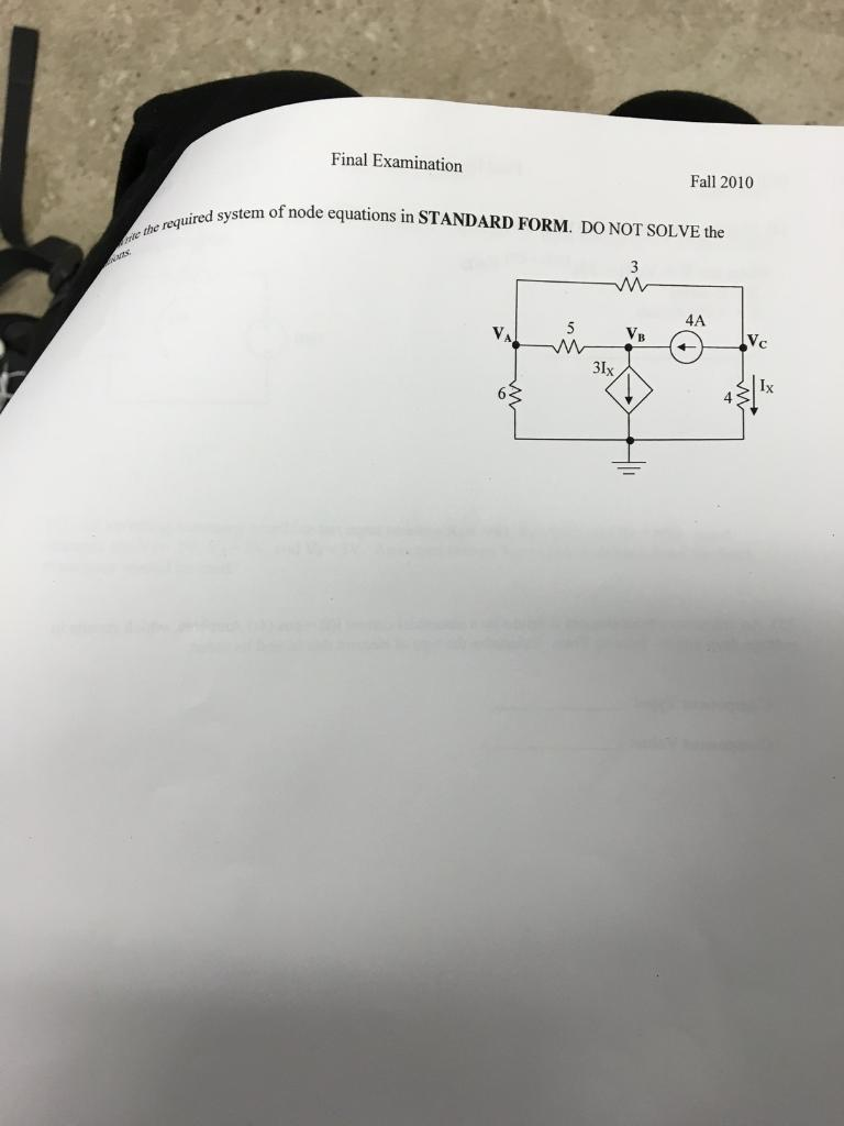 Solved Write the required system of node equations in | Chegg.com