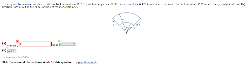 Solved In the figure, two circular arcs have radi 14.4 cm | Chegg.com