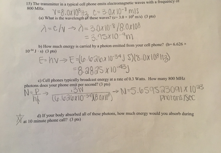 Solved frequency of 15) The 800 MHz transmitter in a typical | Chegg.com