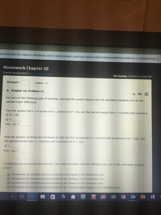Solved For each of the following pairs of samples, calculate | Chegg.com