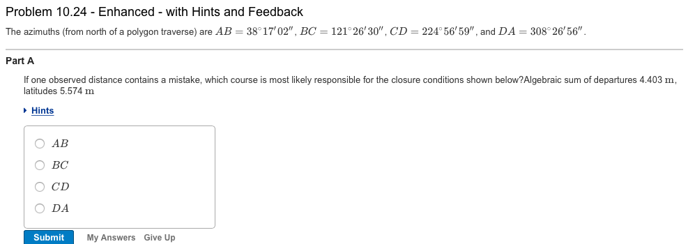 Solved Problem 10.24 - Enhanced - with Hints and Feedback | Chegg.com