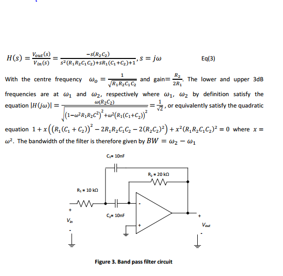 Solved The expression for the transfer function of the band | Chegg.com