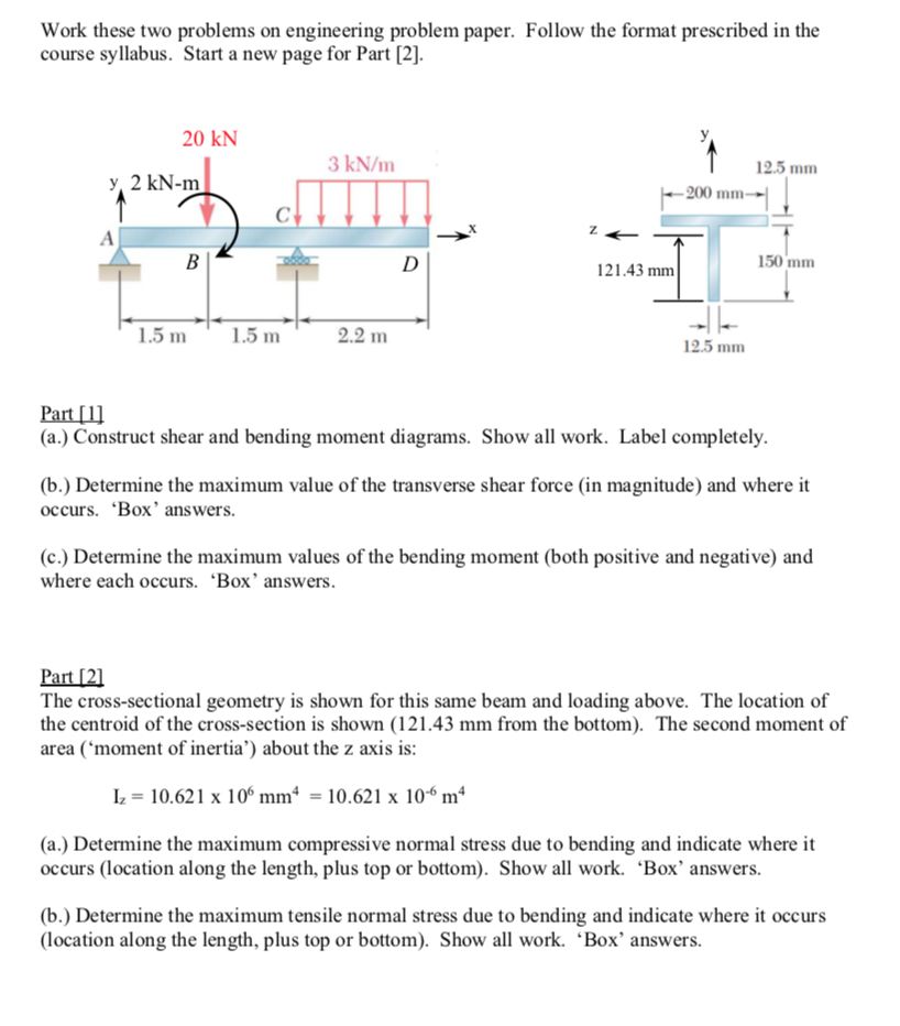 Solved Work these two problems on engineering problem paper. | Chegg.com