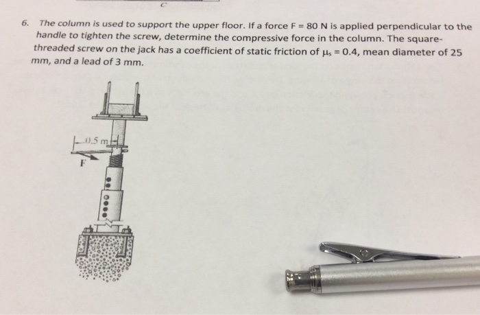 i) The column is used to support the upper floor as shown in...ask 8
