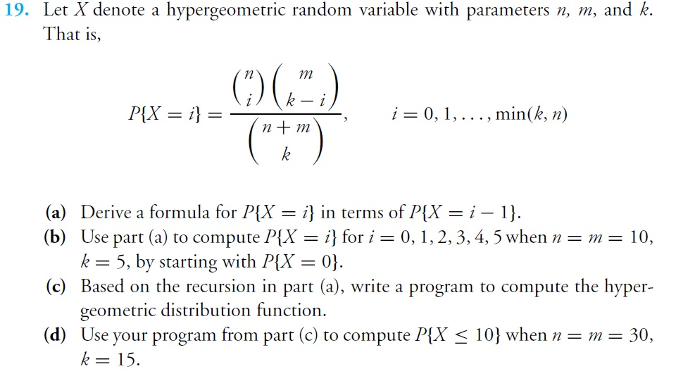 Solved 19. Let X denote a hypergeometric random variable | Chegg.com