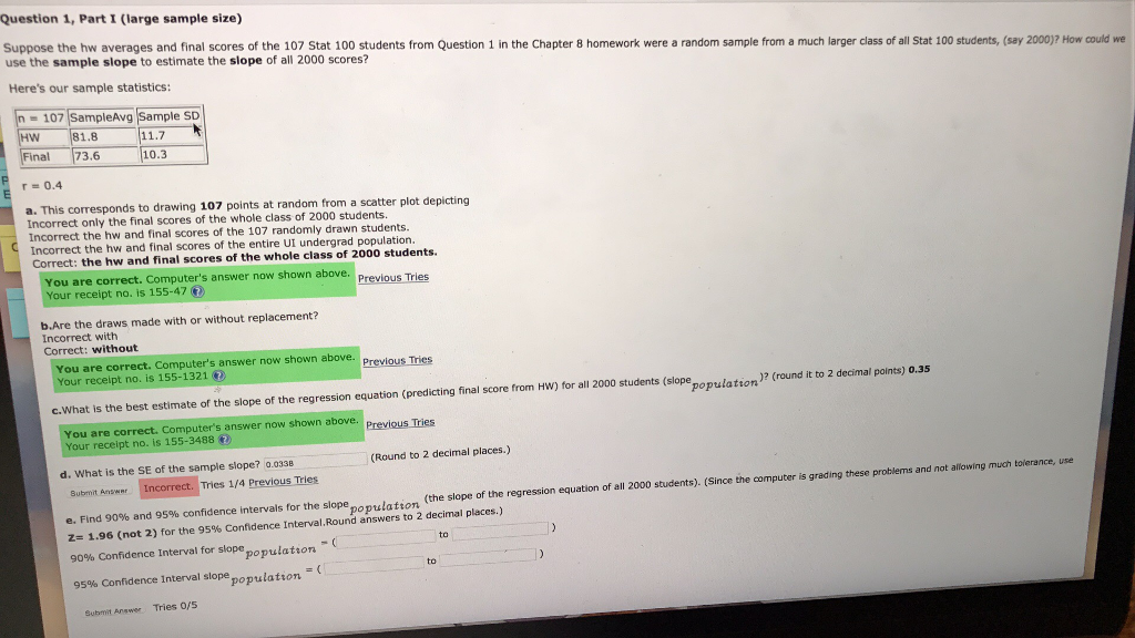 Question 1, Part I (large sample size) Suppose the hw | Chegg.com