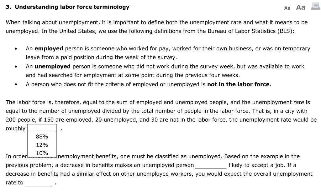 Solved 3. Understanding labor force terminology When talking | Chegg.com
