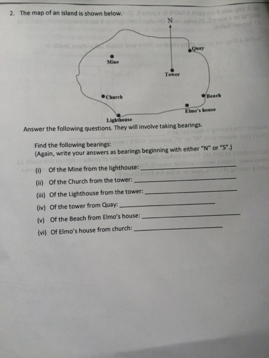 Solved The map of an island is shown below. Find the | Chegg.com