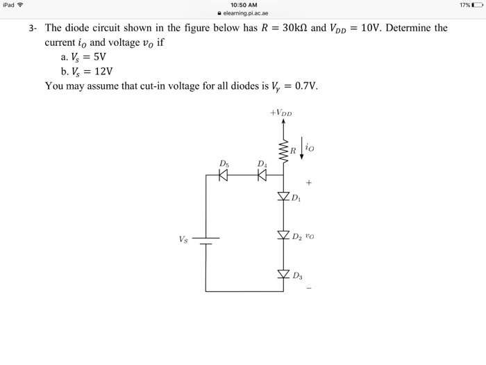 Solved The Diode Circuit Shown In The Figure Below Has R