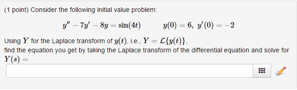 Solved Consider The Following Initial Value Problem Y