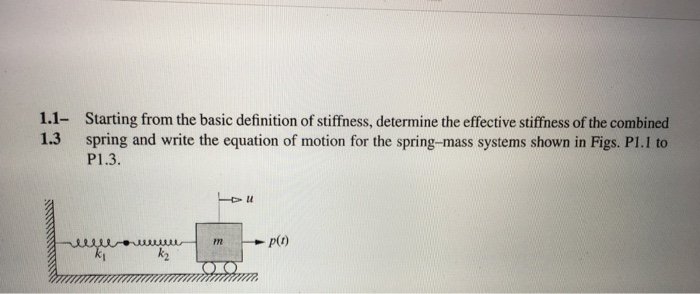Solved Starting from the basic definition of stiffness, | Chegg.com