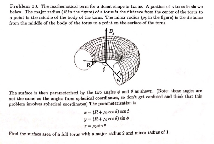 Solved Problem 10. The mathematical term for a donut shape | Chegg.com