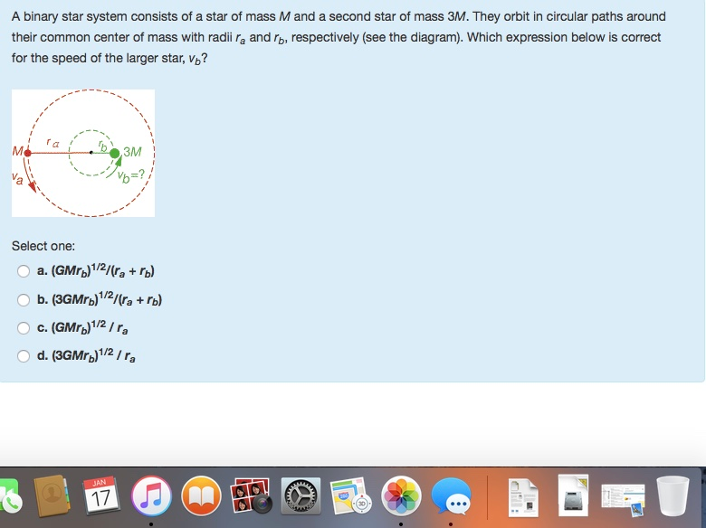 Solved A binary star system consists of a star of mass M and | Chegg.com