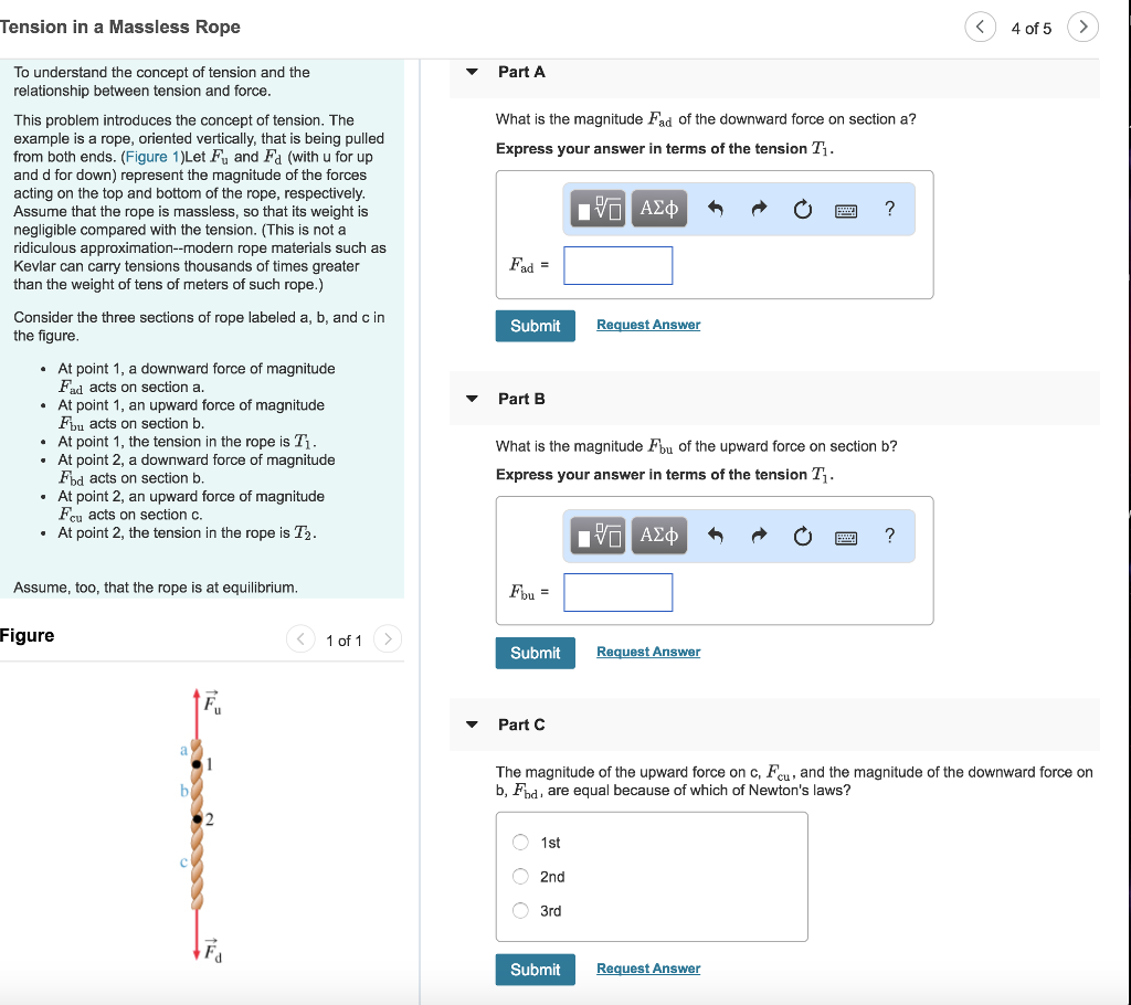 Solved Tension in a Massless Rope 4 of 5 > Part A To | Chegg.com