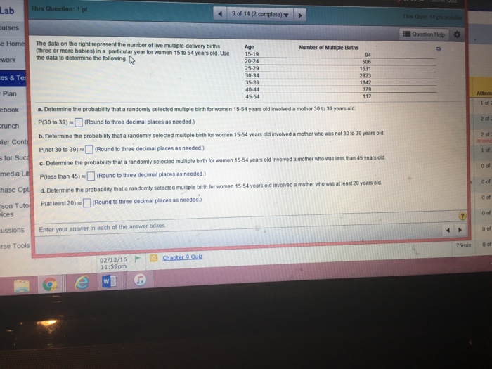 Solved The data on the right represent the number of live | Chegg.com
