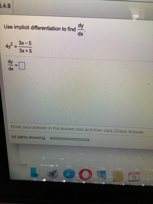 Solved Use implicit differentiation to find dy/dx. 4y^2 = 3x | Chegg.com