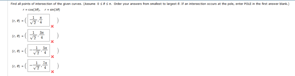 Solved Find all points of intersection of the given curves. | Chegg.com