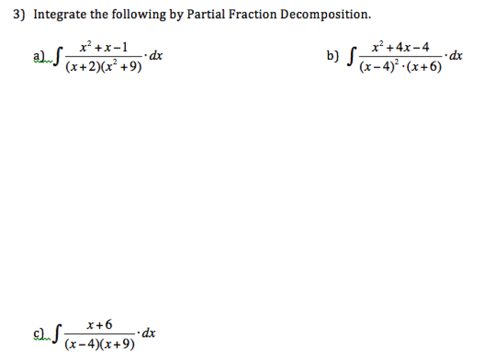 Solved Integrate the following by Partial Fraction | Chegg.com
