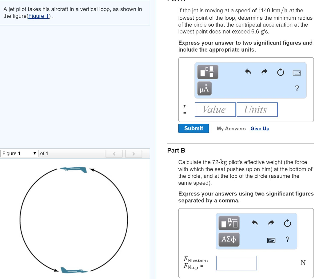 Solved A jet pilot takes his aircraft in a vertical loop, as | Chegg.com