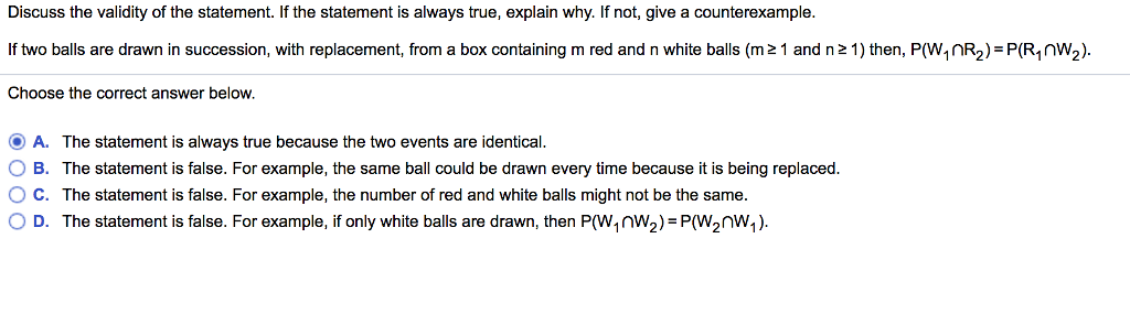 Solved Discuss the validity of the statement. If the | Chegg.com