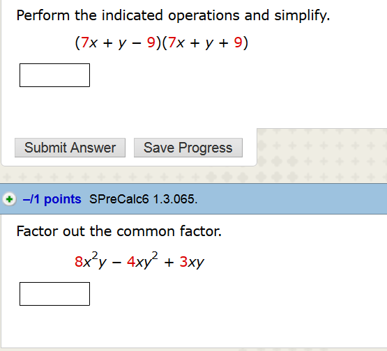 Solved Perform the indicated operations and simplify. (7x + | Chegg.com