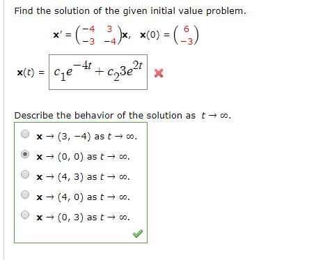 Solved Find the solution of the given initial value problem | Chegg.com