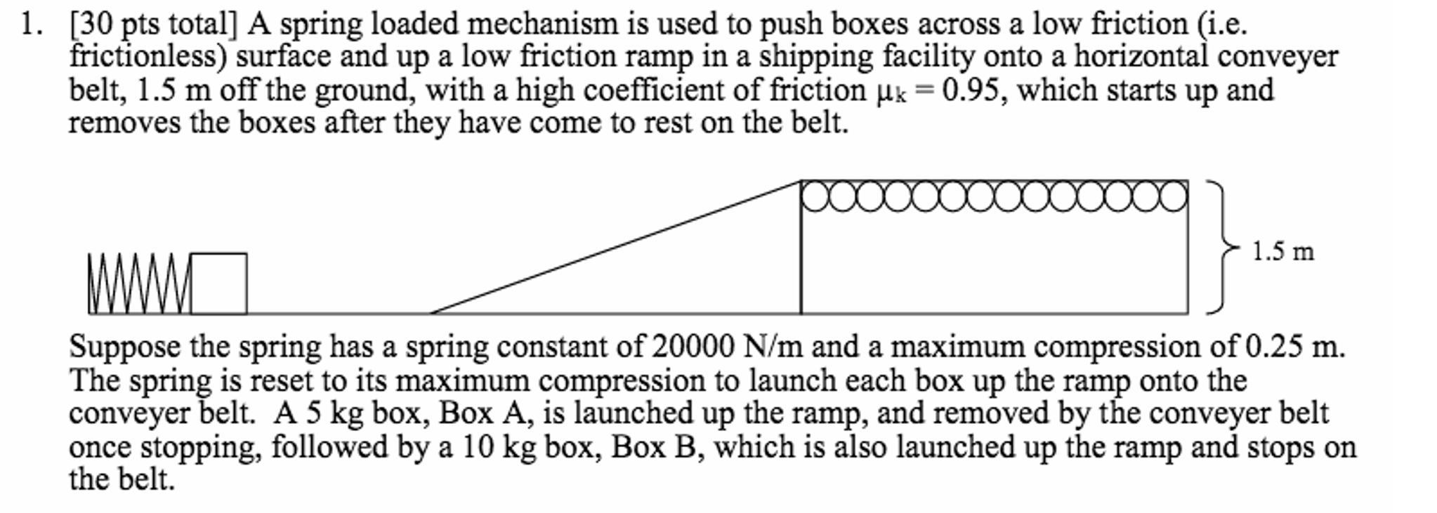 Solved 1. [30 pts total] A spring loaded mechanism is used | Chegg.com