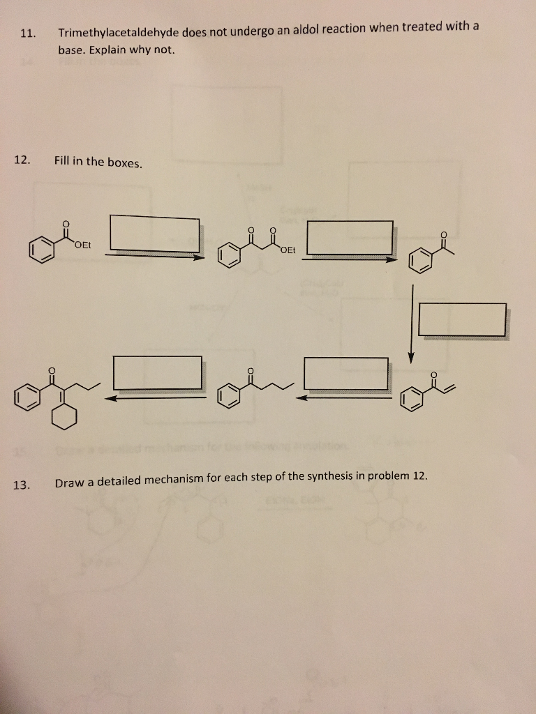 Solved thylacetaldehyde does not undergo an aldol reaction | Chegg.com