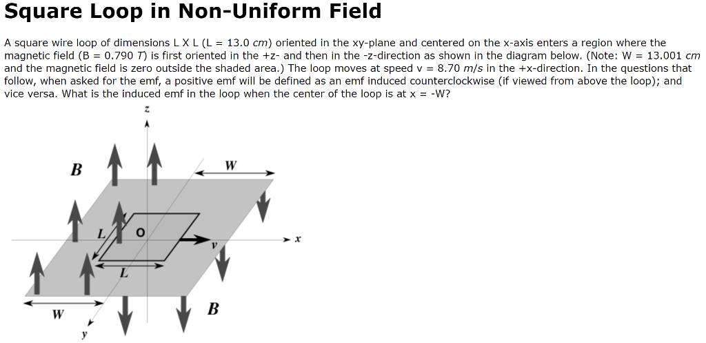 Solved Square Loop in Non-Uniform Field A square wire loop | Chegg.com