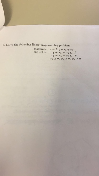 Solved Solve the following linear programming problem. | Chegg.com