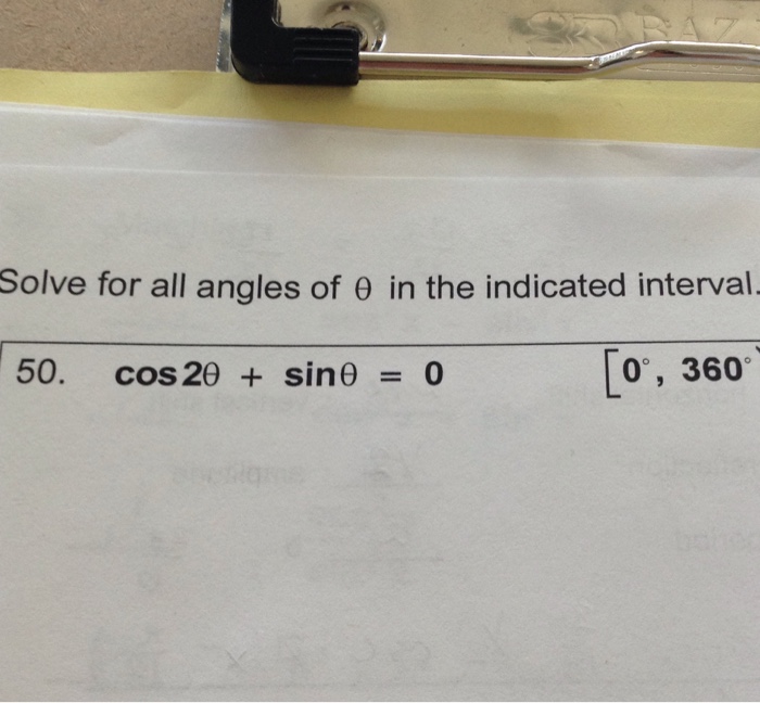 Solved Solve for all angles of theta in the indicated | Chegg.com