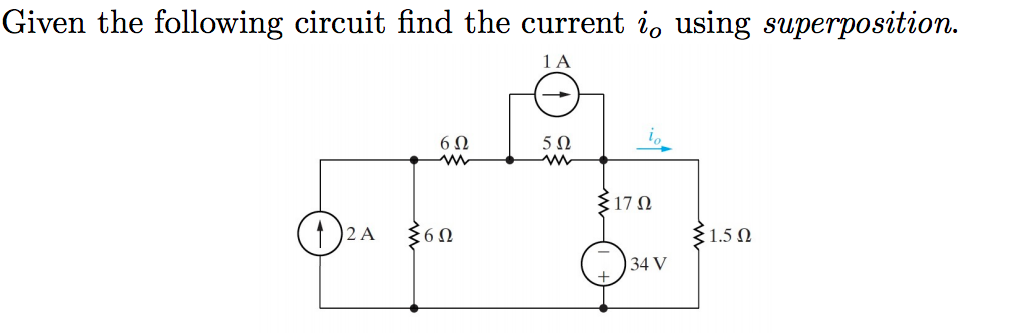 Solved Given The Following Circuit Find The Current Io Using