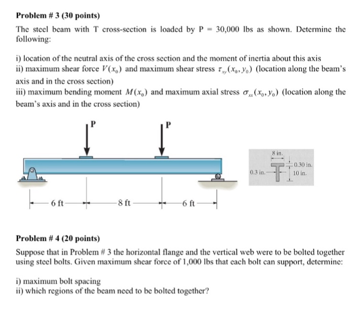 The steel beam with T cross-section is loaded by P = | Chegg.com