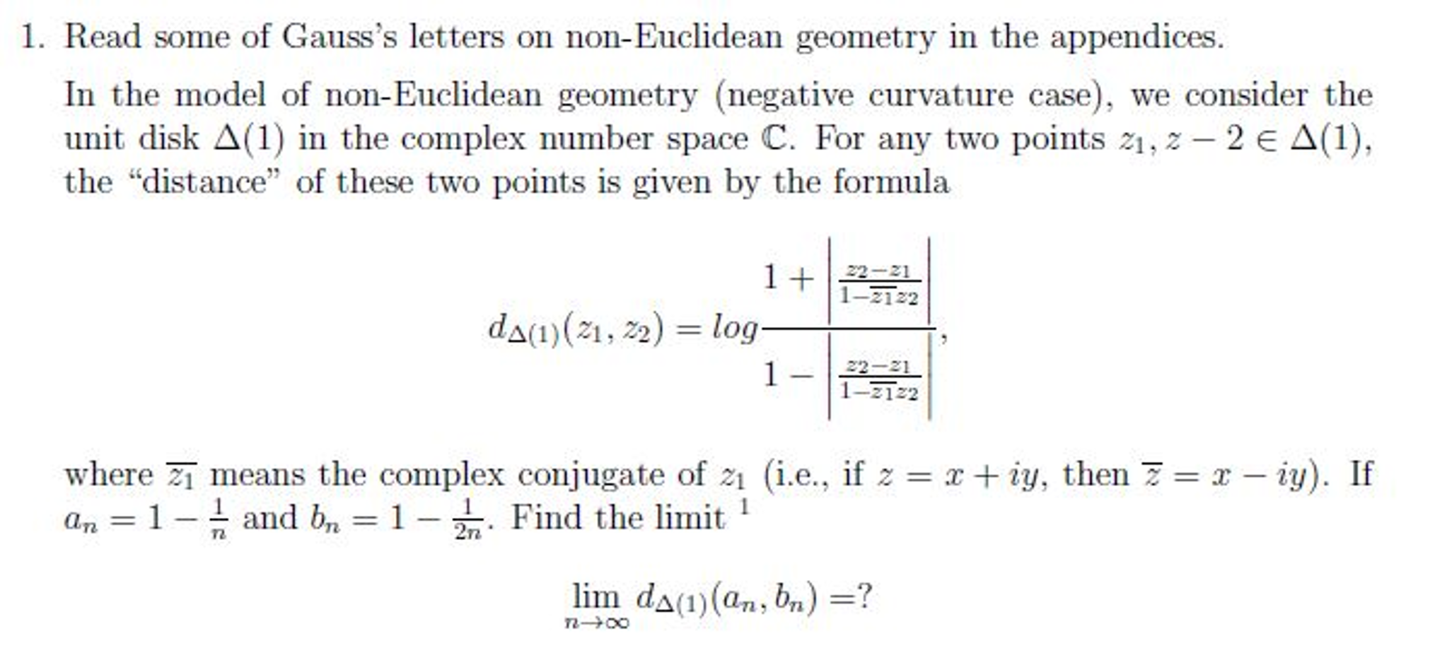 Solved Read some of Gauss's letters on non-Euclidean | Chegg.com